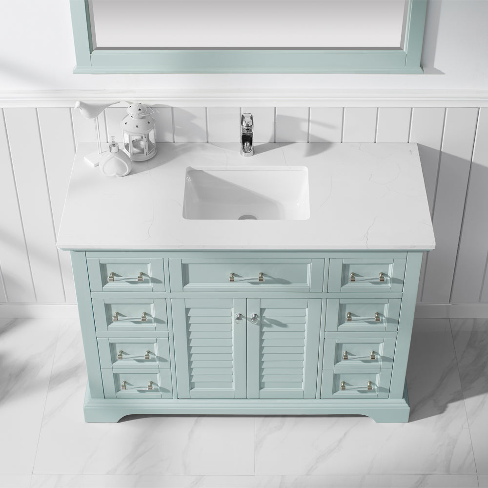 Vinnova Lorna 48" Single Vanity in Finnish Green and Composite Carrara