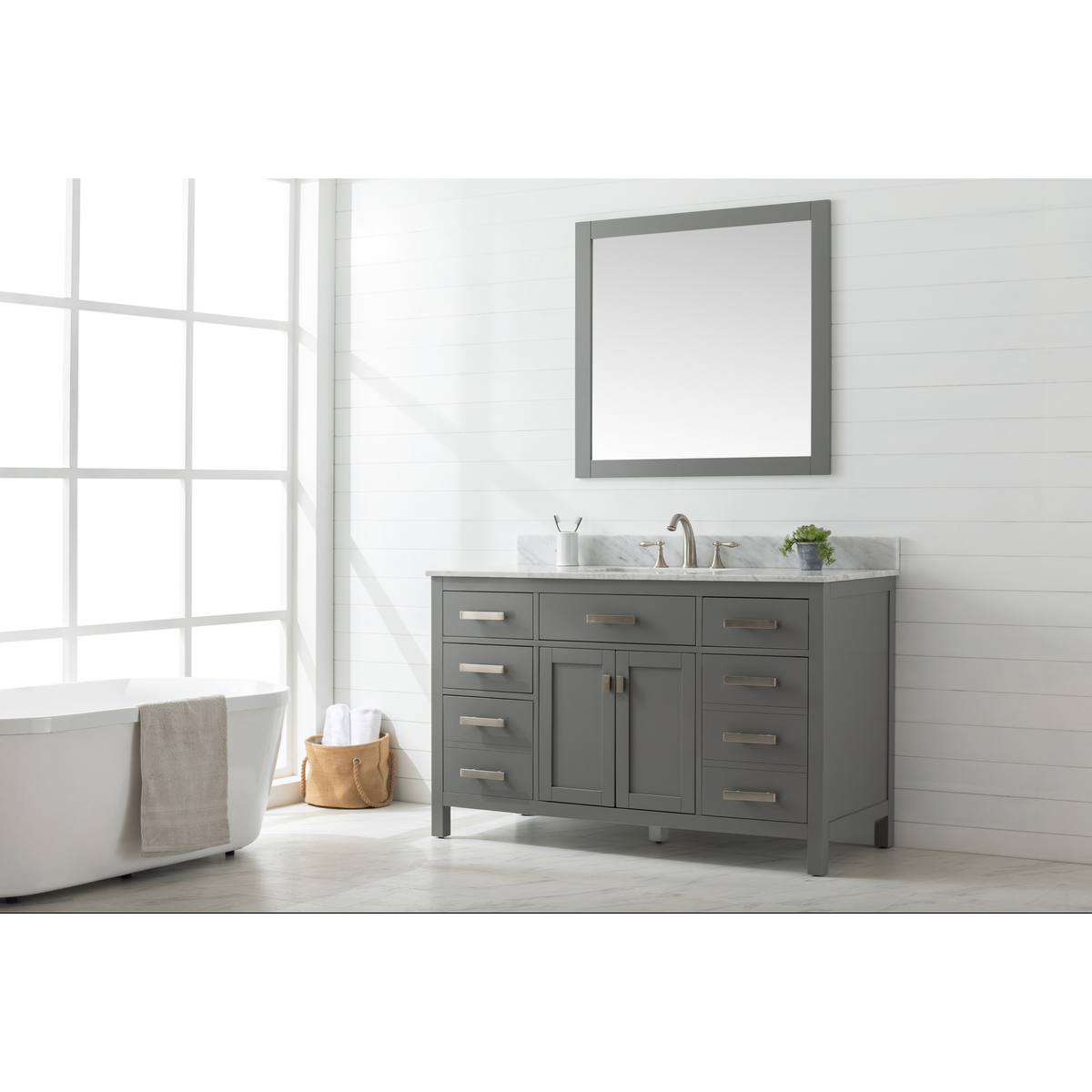 Valentino 54" Single Sink Vanity - Gray