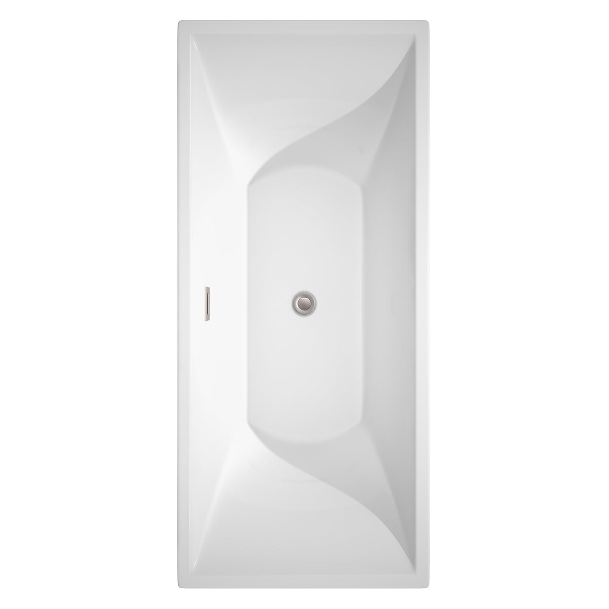 Wyndham Maryam 71 Inch Freestanding Bathtub in White with Brushed Nick